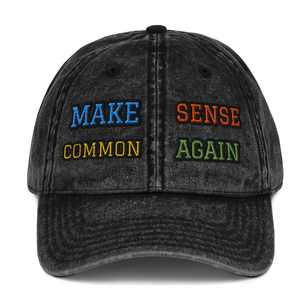 Vintage Embroidered Cap: Make Sense Common Again – moonsuit